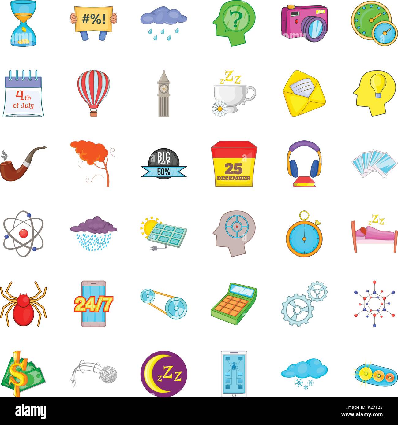 Time icons set, cartoon style Stock Vector Image & Art - Alamy