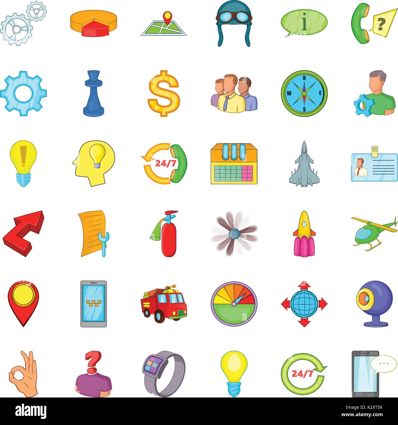 Time management icons set, cartoon style Stock Vector Image & Art - Alamy