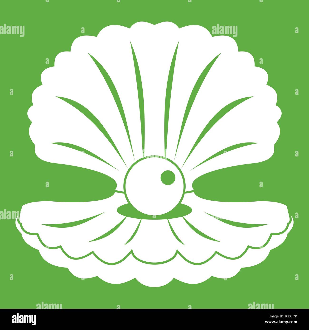 Pearl in a shell icon green Stock Vector Image & Art - Alamy