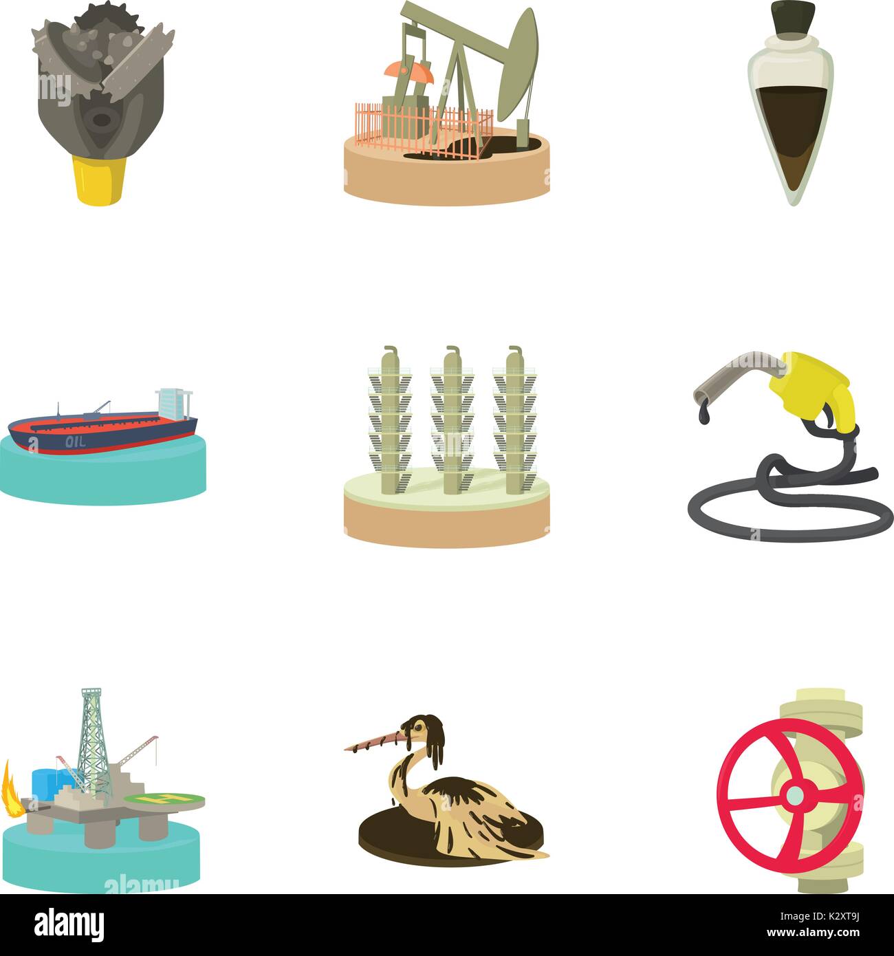 Oil industry icons set, cartoon style Stock Vector Image & Art - Alamy