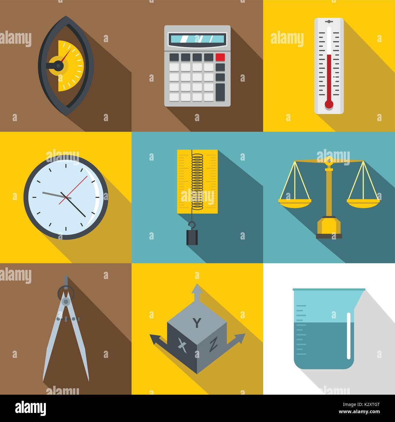 Measurement icon set, flat style Stock Vector Image & Art - Alamy