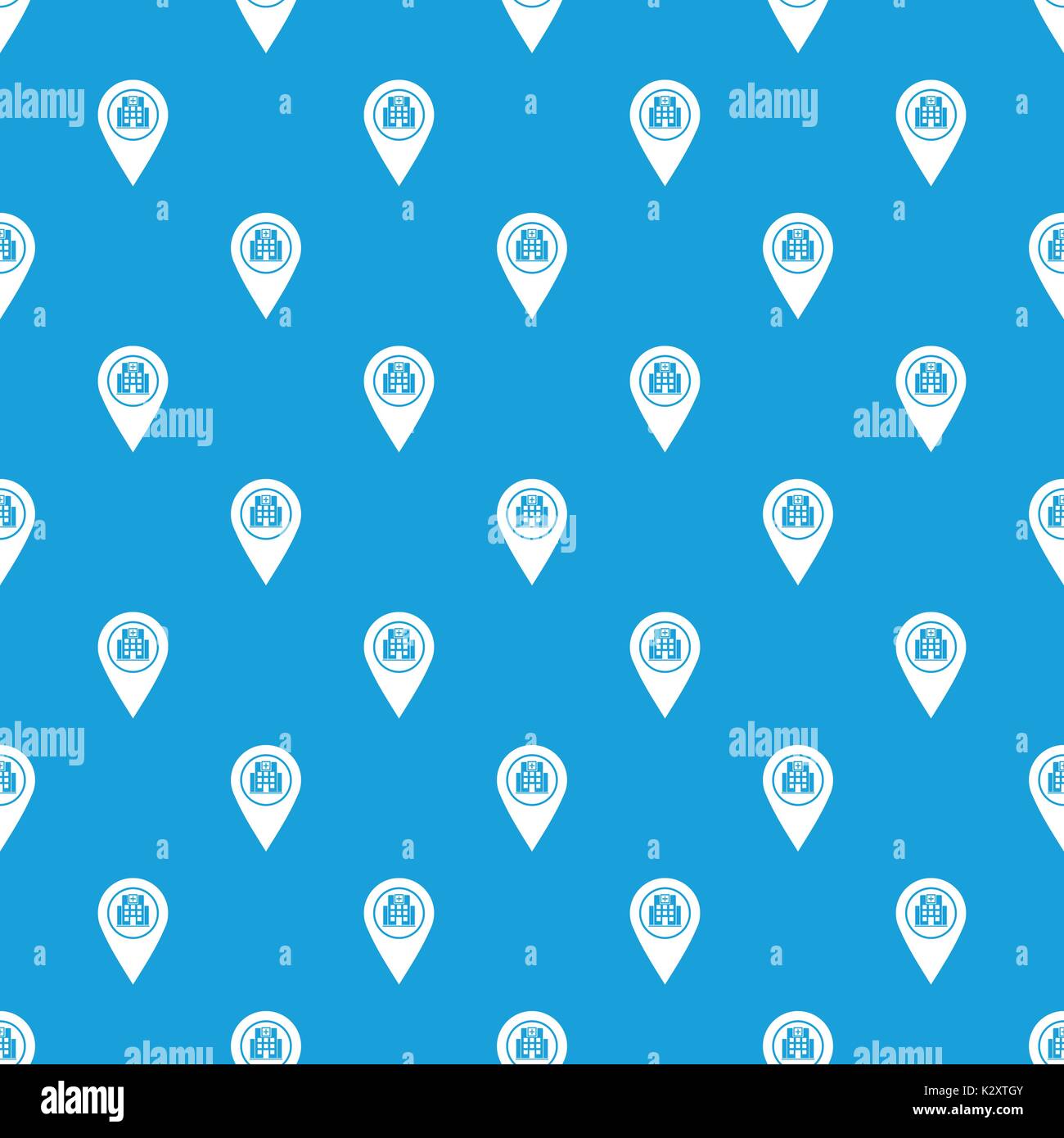 Geo tag with hospital building pattern seamless blue Stock Vector Image ...