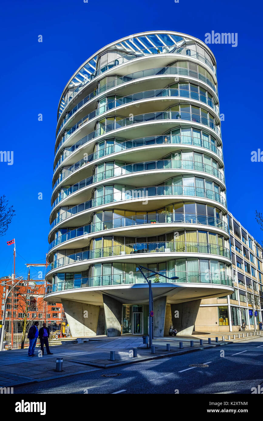 Oval Tower Residential Building Hafencity Stock Photos & Oval Tower ...