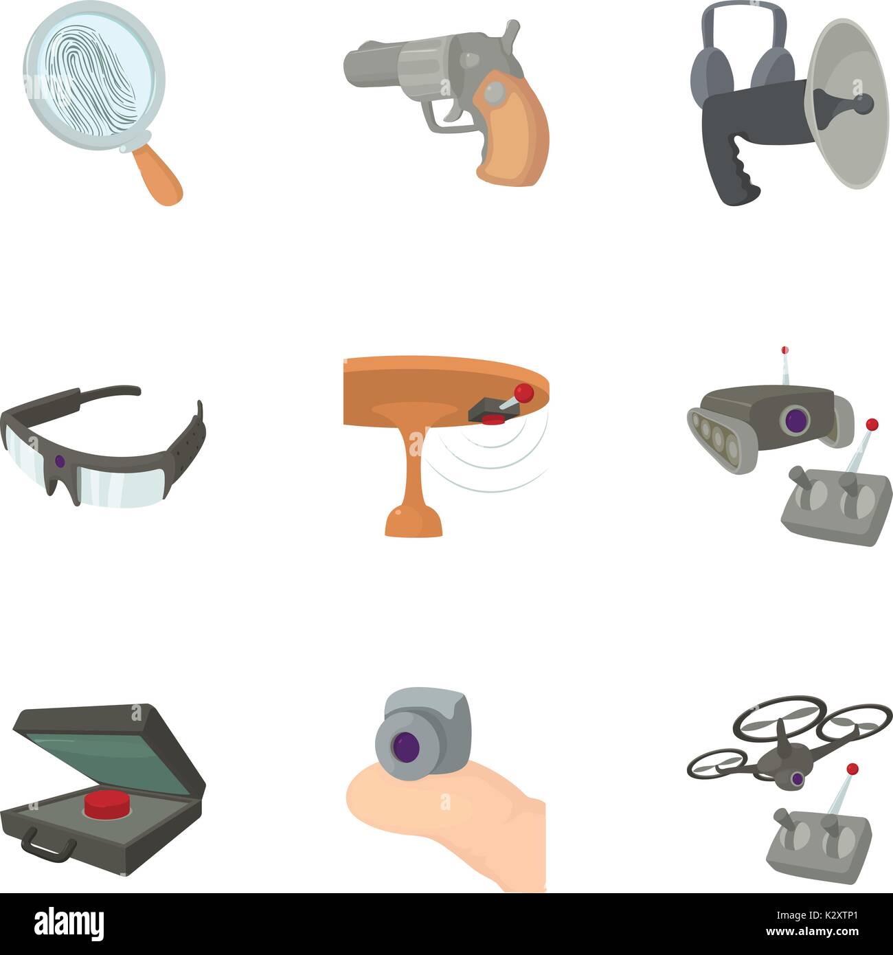 Spy agent icons set, cartoon style Stock Vector Image & Art - Alamy