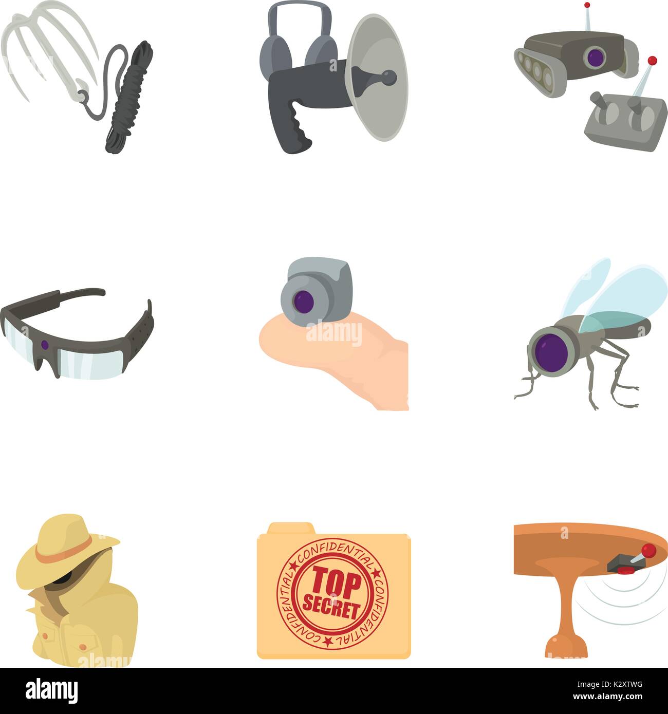 Top secret icons set, cartoon style Stock Vector Image & Art - Alamy