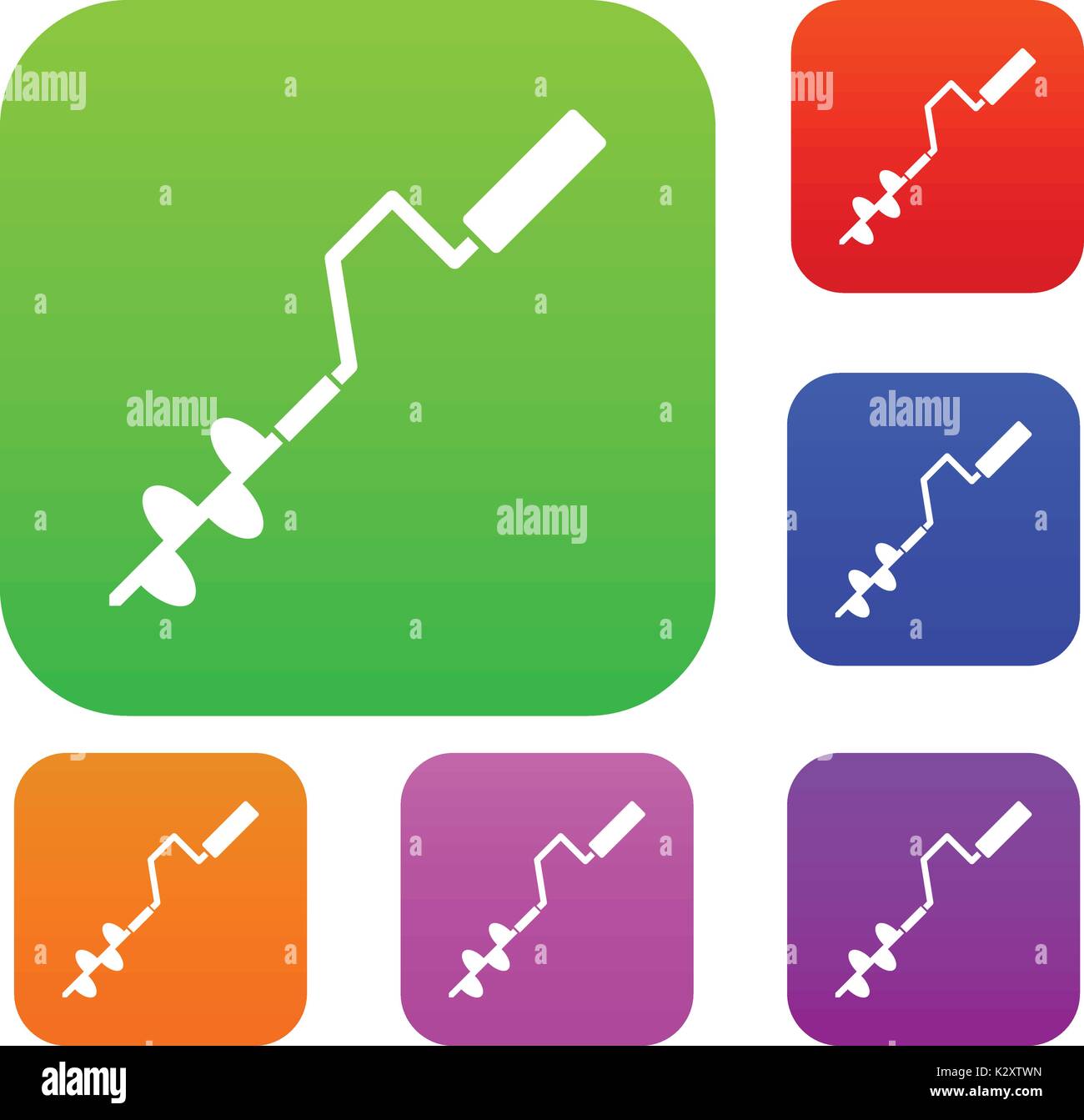 Hand operated ice auger set collection Stock Vector Image & Art - Alamy