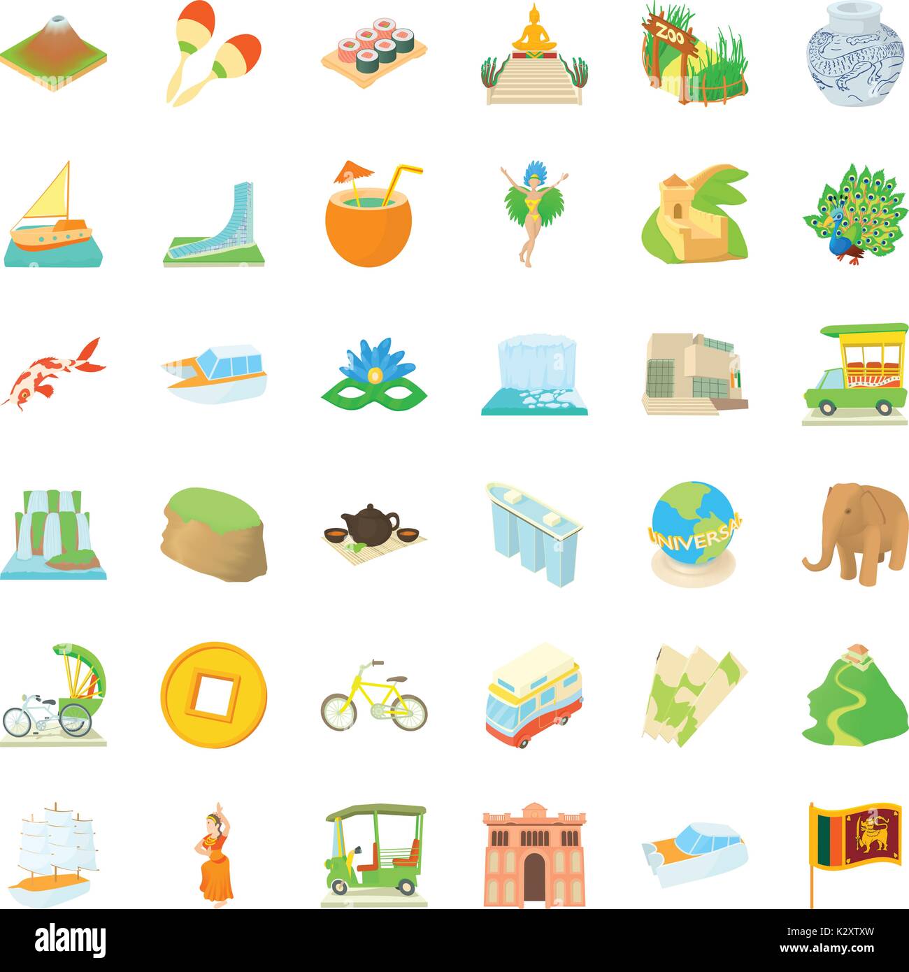 Tourist icons set, cartoon style Stock Vector Image & Art - Alamy
