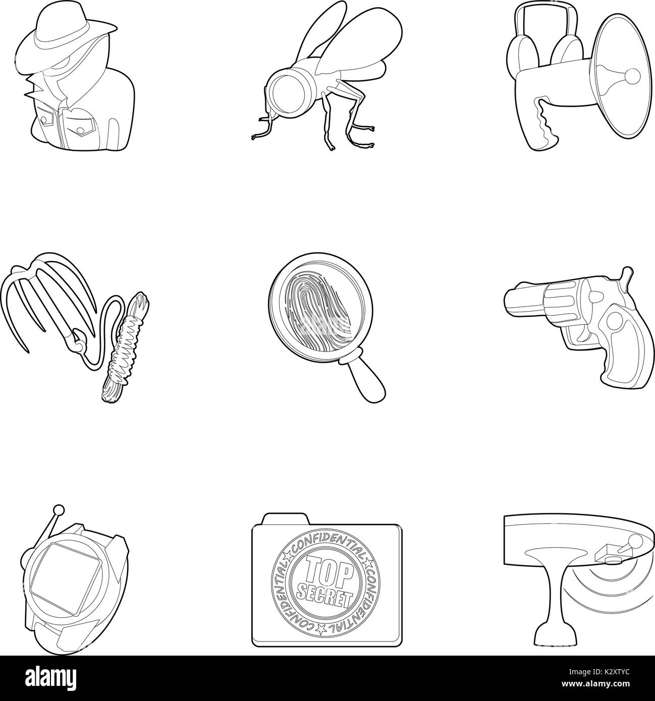 Top secret icons set, outline style Stock Vector Image & Art - Alamy