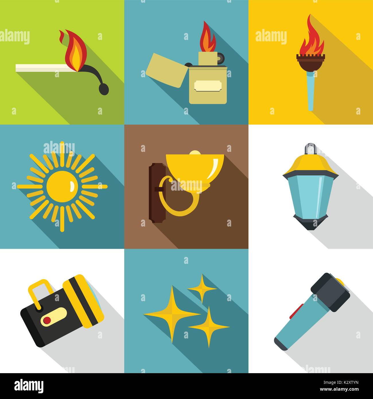 Lighting icon set, flat style Stock Vector Image & Art - Alamy