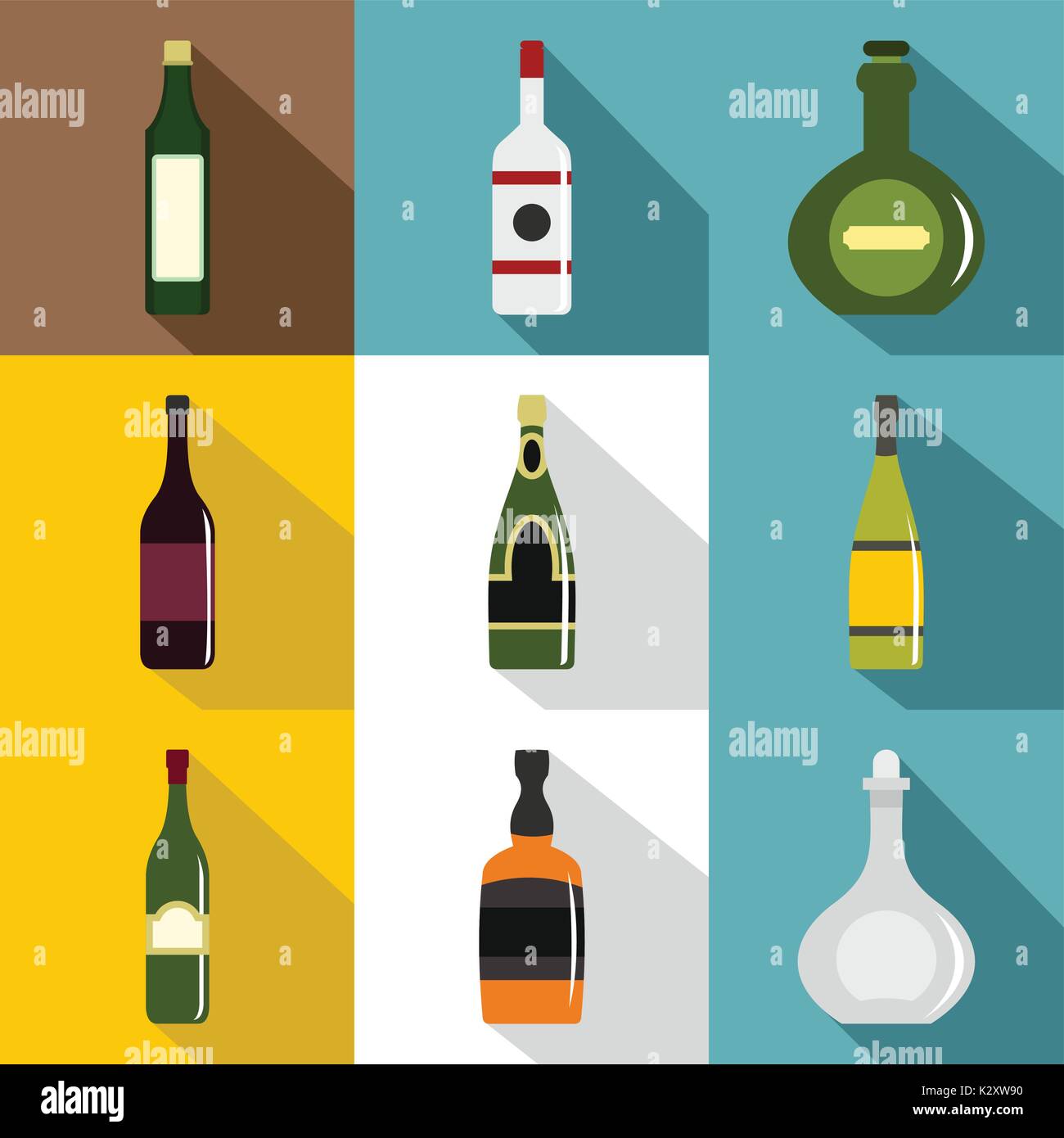 Bottles icon set, flat style Stock Vector Image & Art - Alamy