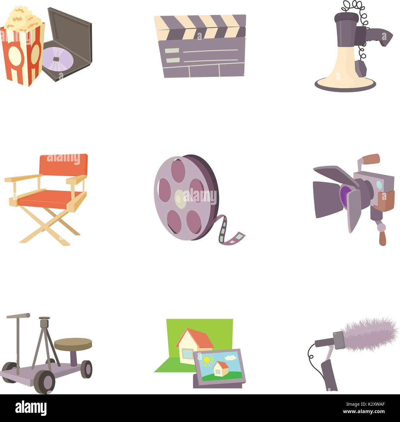 Movie production icons set, cartoon style Stock Vector Image & Art - Alamy
