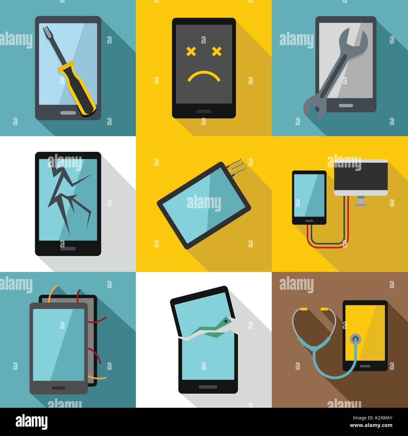 Fixing cell phones Stock Vector Images - Alamy