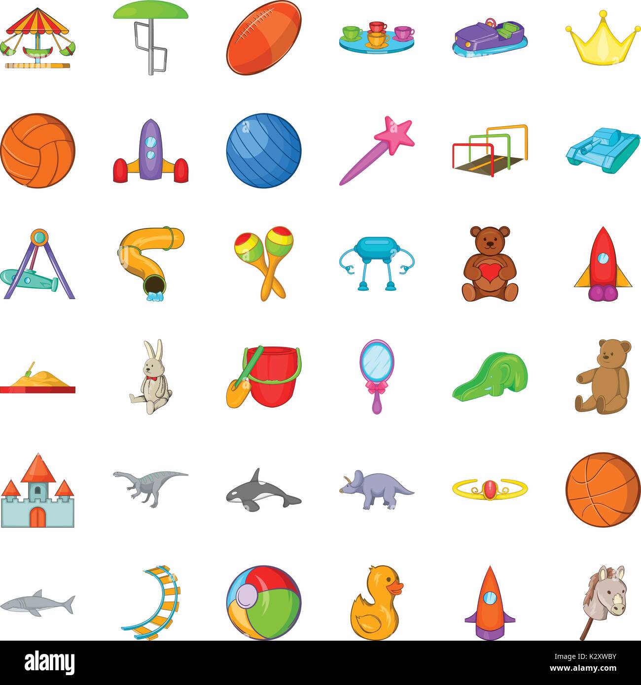 Toy icons set, cartoon style Stock Vector Image & Art - Alamy