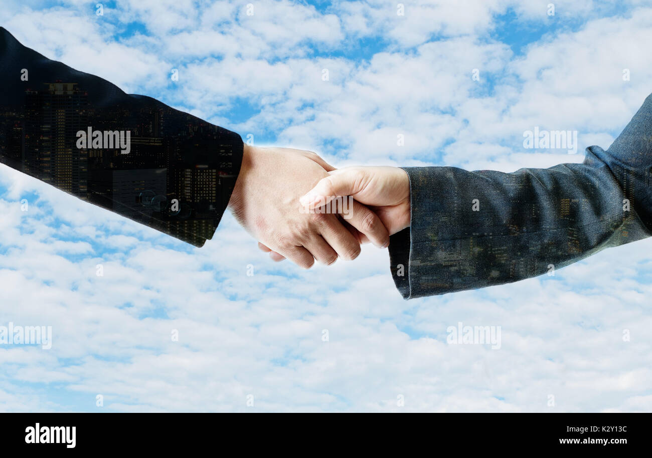 shaking hands on white background Stock Photo - Alamy
