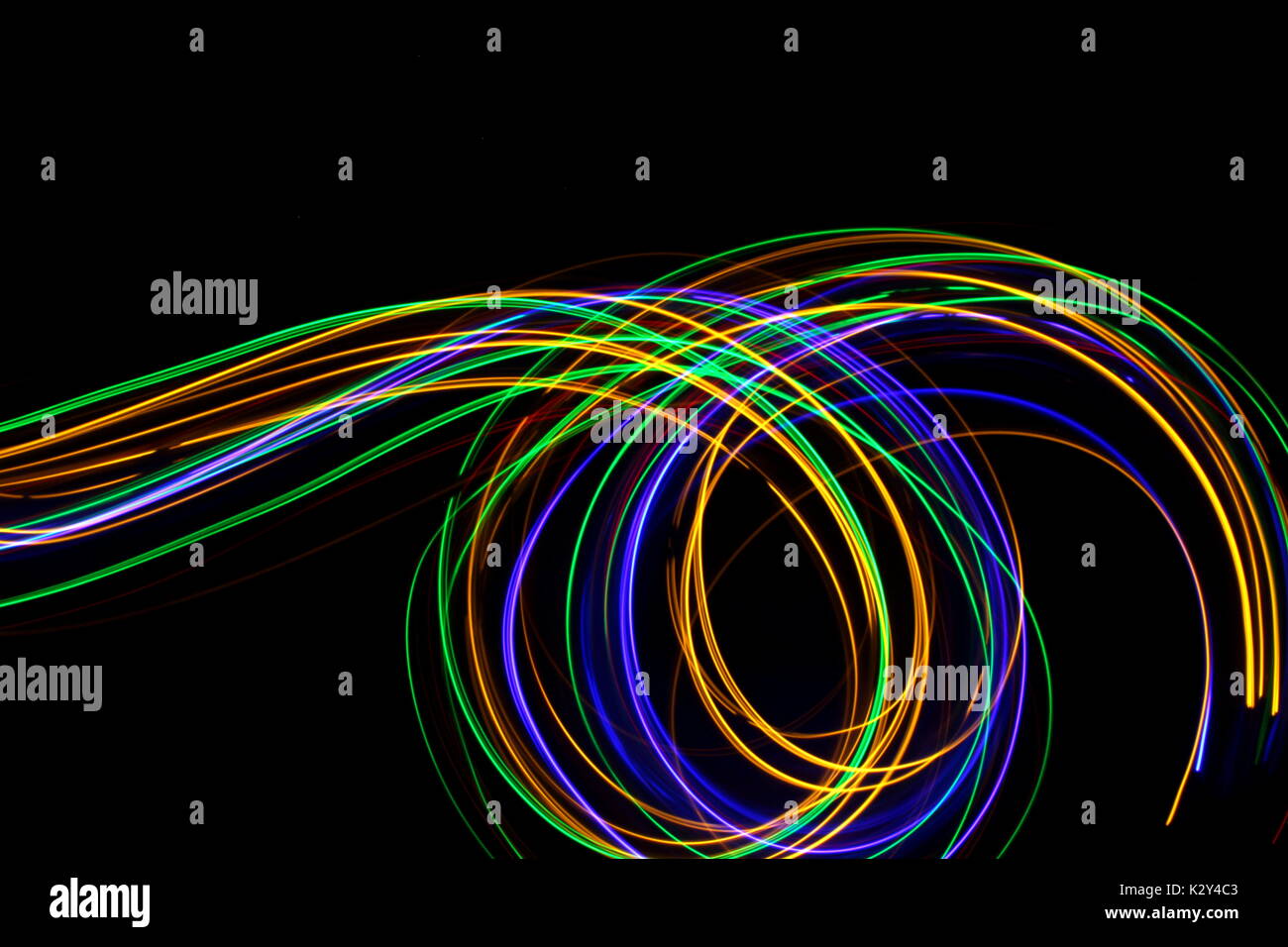 Multi Color light painting photography - long exposure wave pattern ...