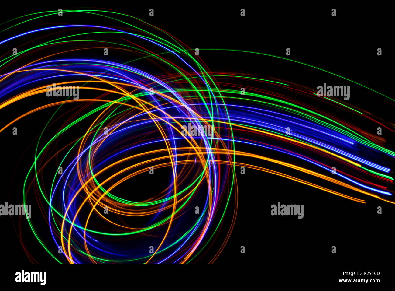 Multi Color light painting photography - long exposure wave pattern ...