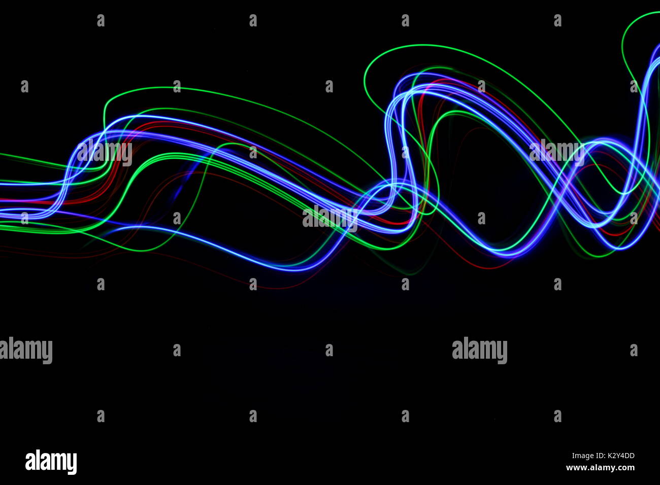 Multi Color light painting photography - long exposure against a clean ...