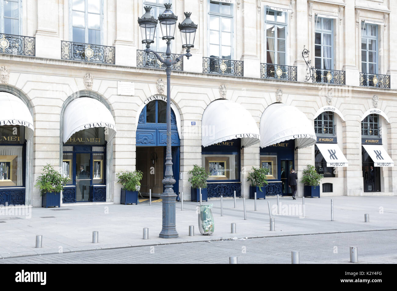 Paris, France: outdoor view of Place Vendome, big square famous for its ...