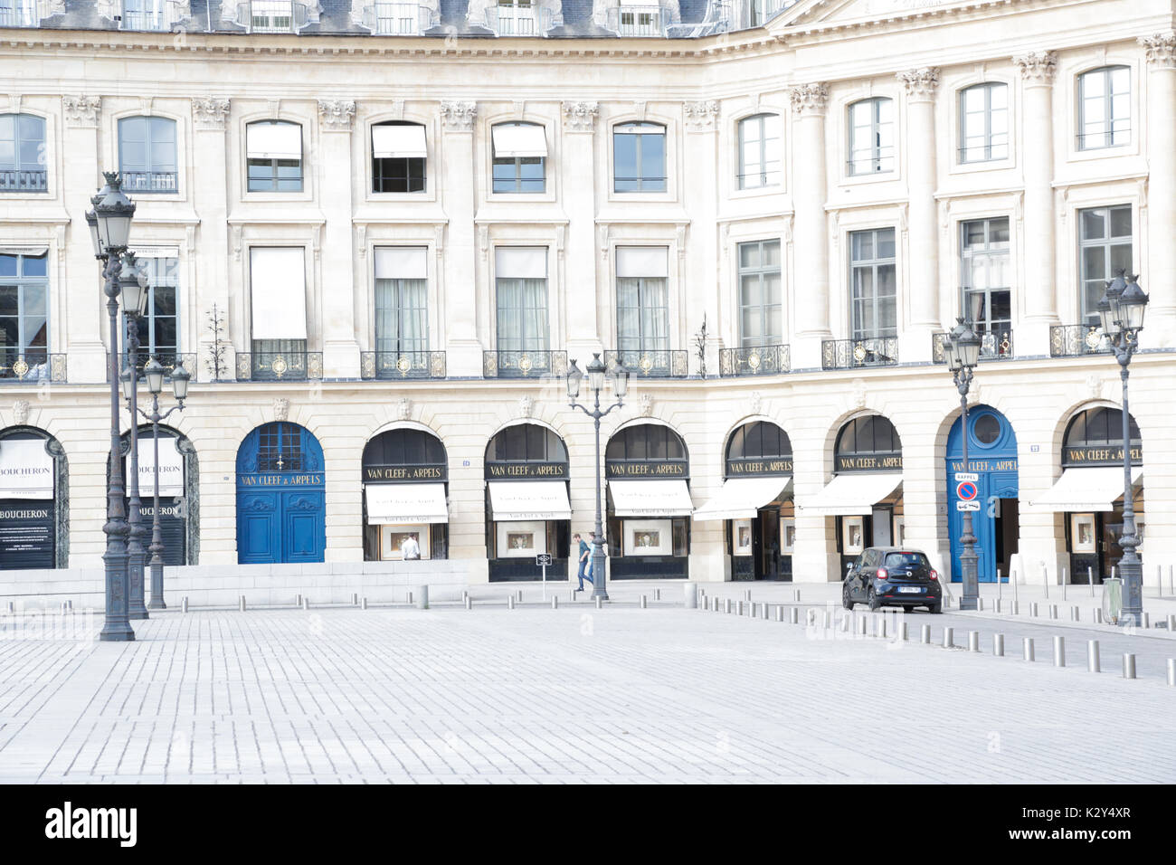 Paris, France: outdoor view of Place Vendome, big square famous for its ...