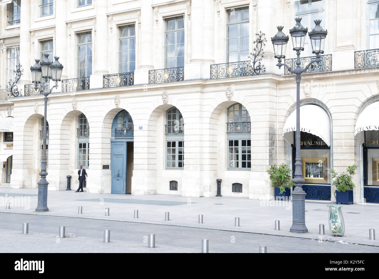 Paris, France: outdoor view of Place Vendome, big square famous for its ...