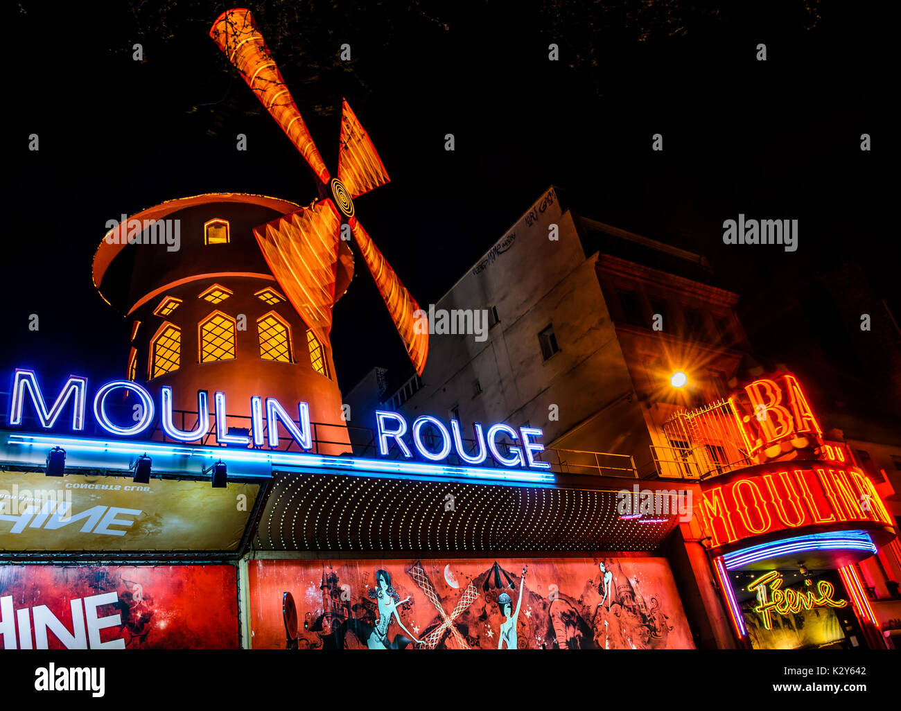 Moulin Rouge, Paris, France at night Stock Photo - Alamy