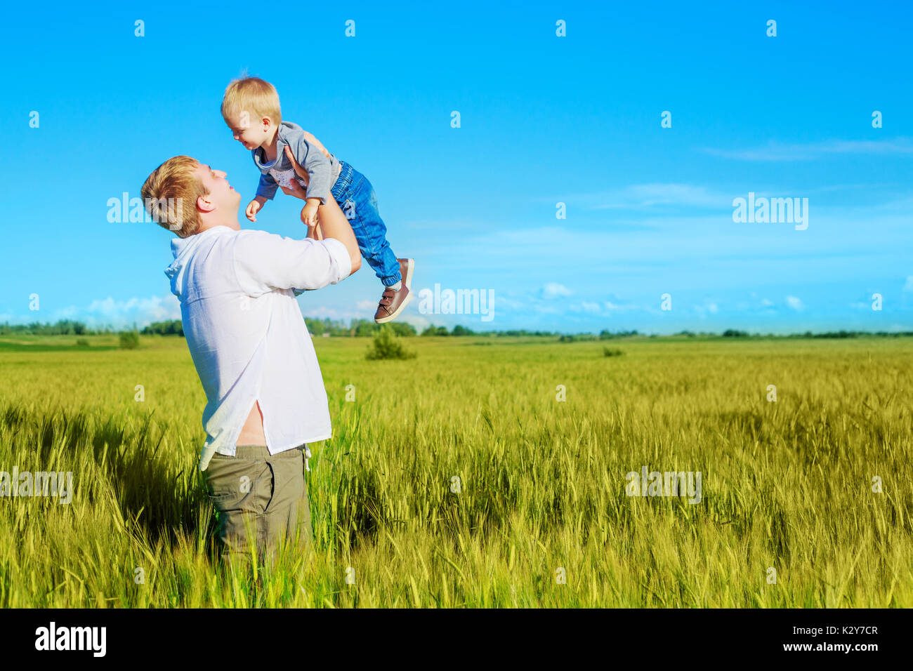 happy father and son outdoor Stock Photo - Alamy