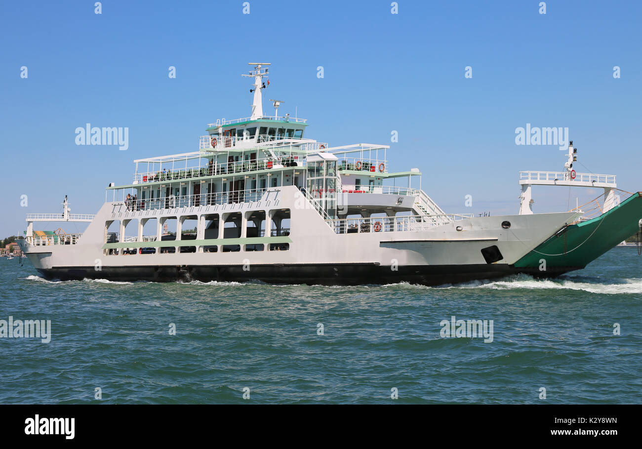 large cargo ship to carry cars and trucks to sea Stock Photo - Alamy
