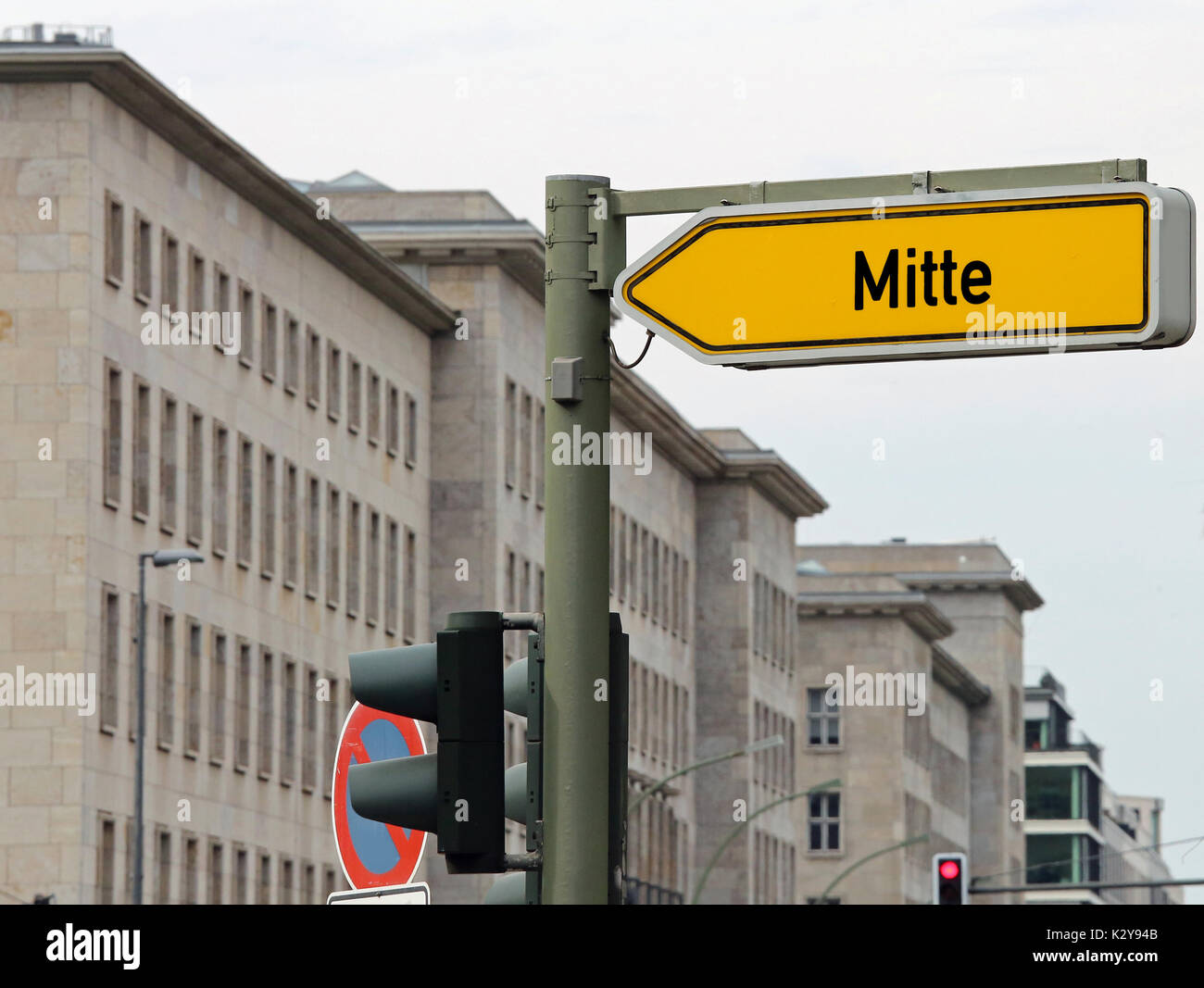 Arrow indicating MITTE the most central district of East Berlin in ...