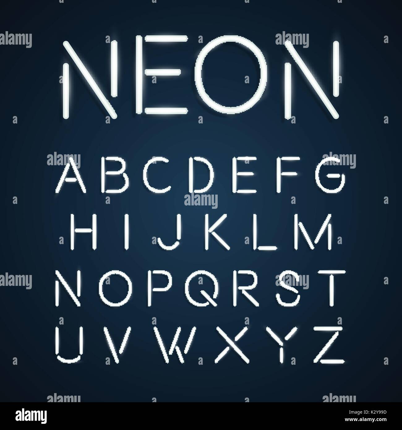 Neon font city text, Night Alphabet Stock Vector Image & Art - Alamy