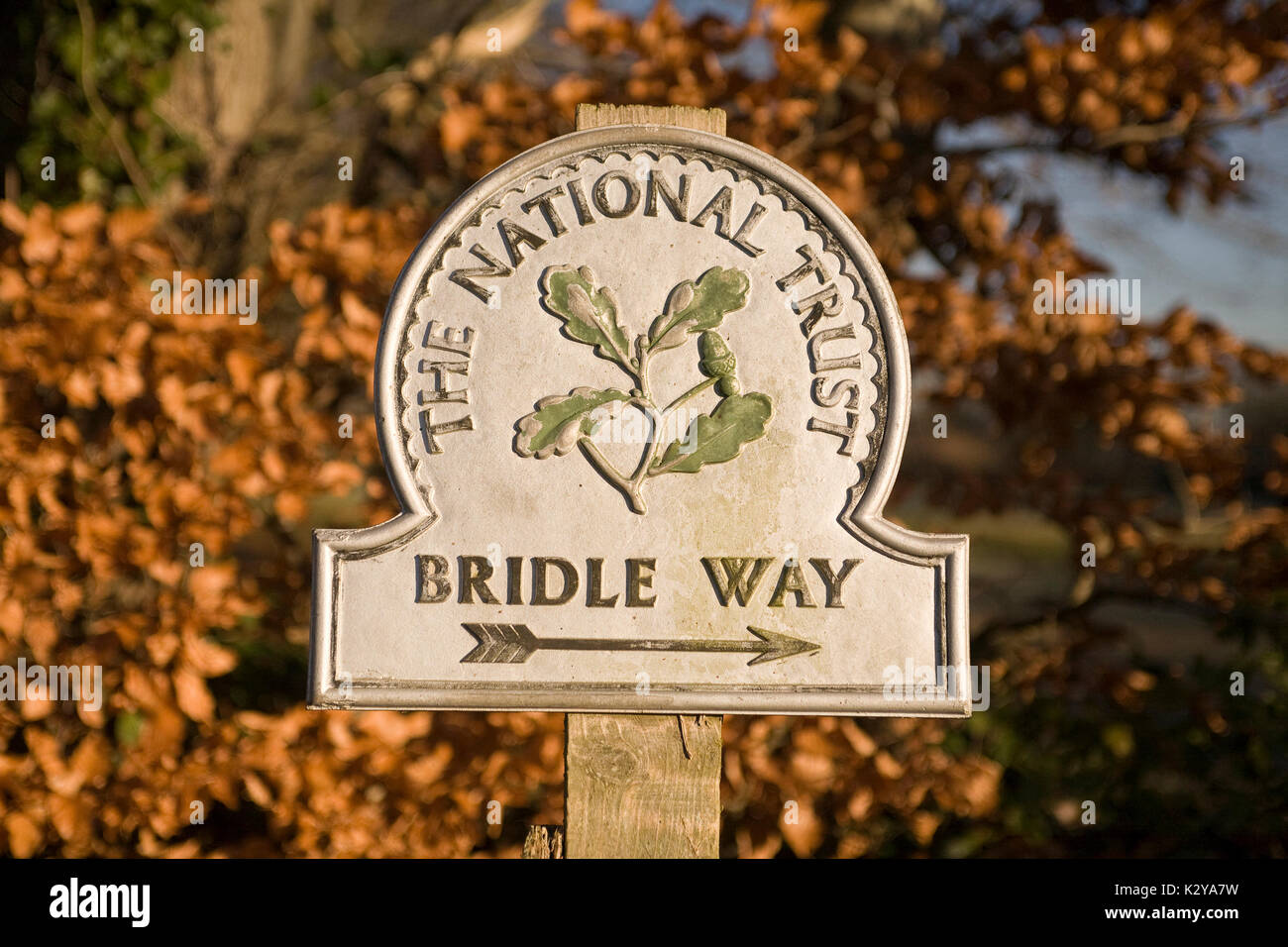 National Trust Sign 'Bridle Way' Stock Photo - Alamy