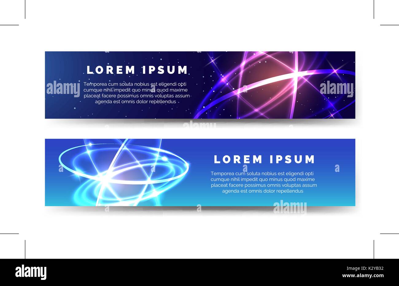 Abstract spiral in the night sky. Horizontal banners. Vector ...