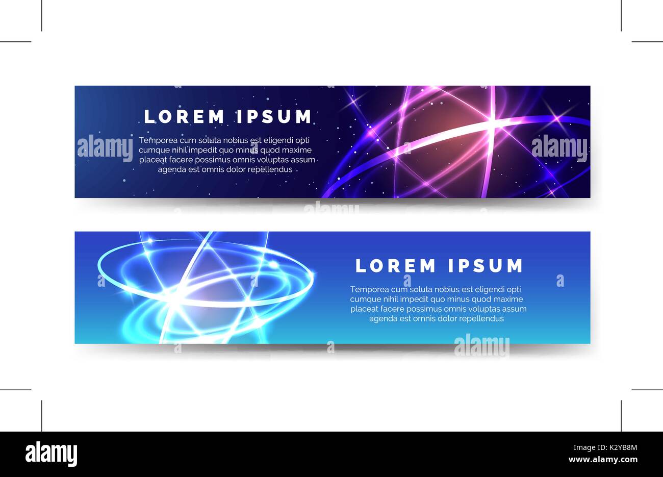 Abstract spiral in the night sky. Horizontal banners. Vector ...