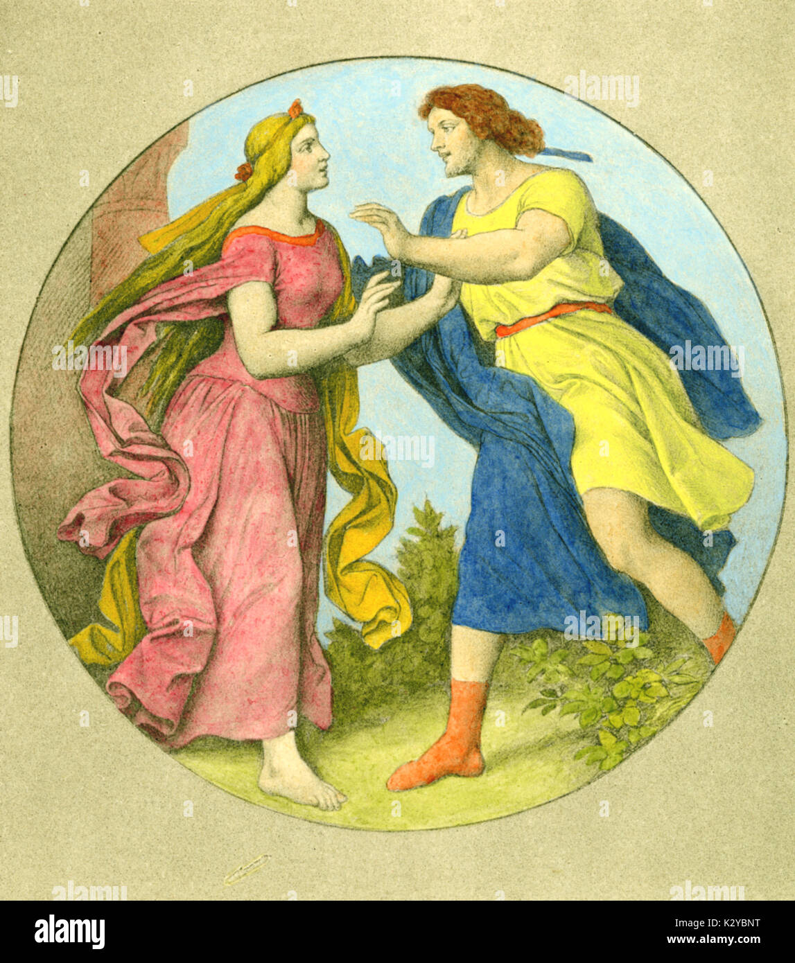 MOZART - MAGIC FLUTE Painting by Moritz von Schwind. Tamino and Pamina ...