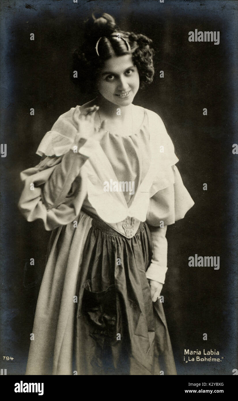 Giacomo PUCCINI 's opera LA BOHÊME with Maria Labia (1880-1953) as Mimi ...