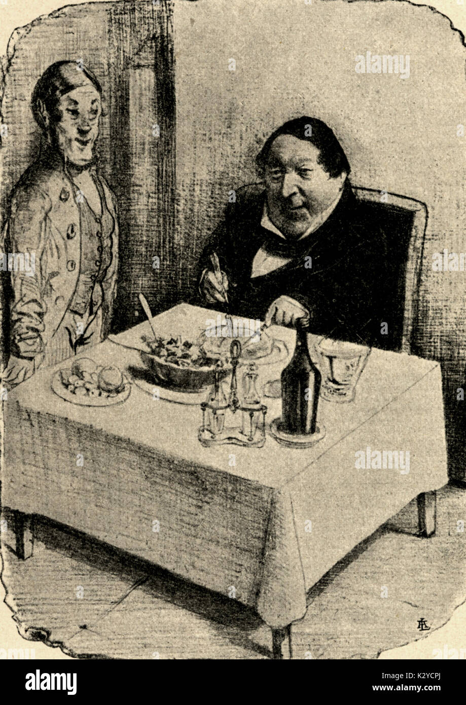 Gioachino Rossini, caricature (pub. August 1864) 'Quei matti di Pesari ...