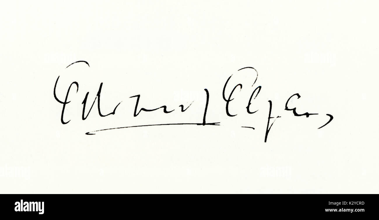 ELGAR, Edward - signature English composer (1857-1934 Stock Photo - Alamy