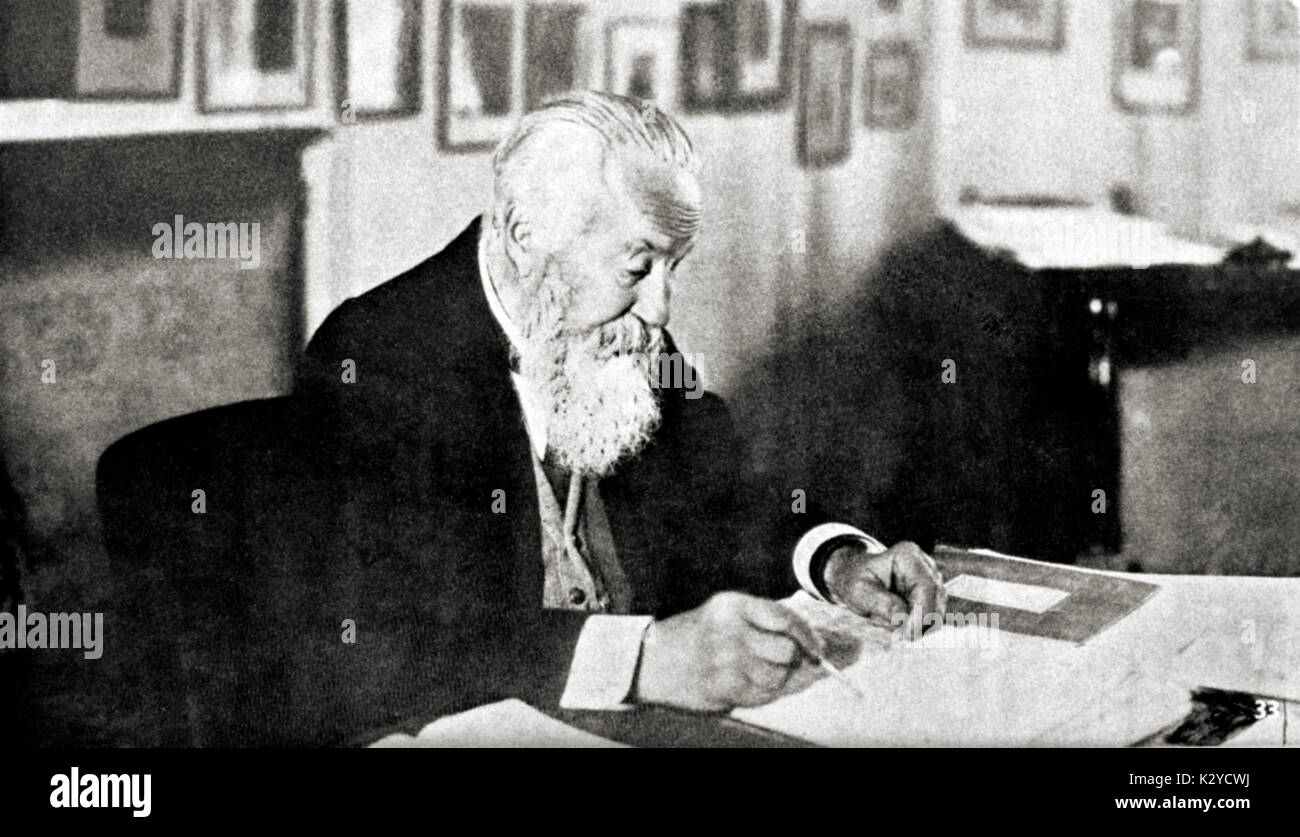 Ottokar Sevcik - portrait of the Czech violinist and pedagogue sitting ...