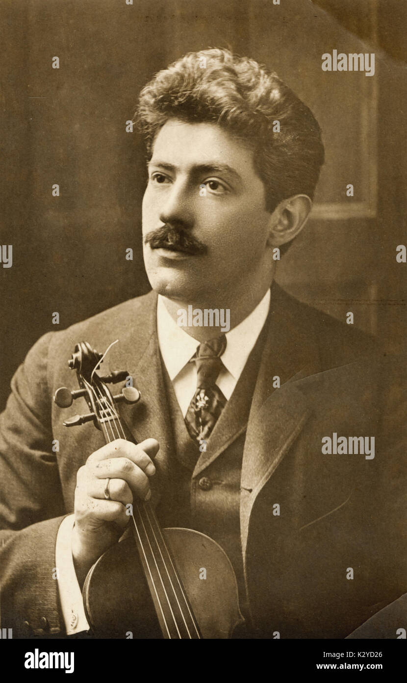 KREISLER, Fritz with violin Austrian (later American) violinist and ...