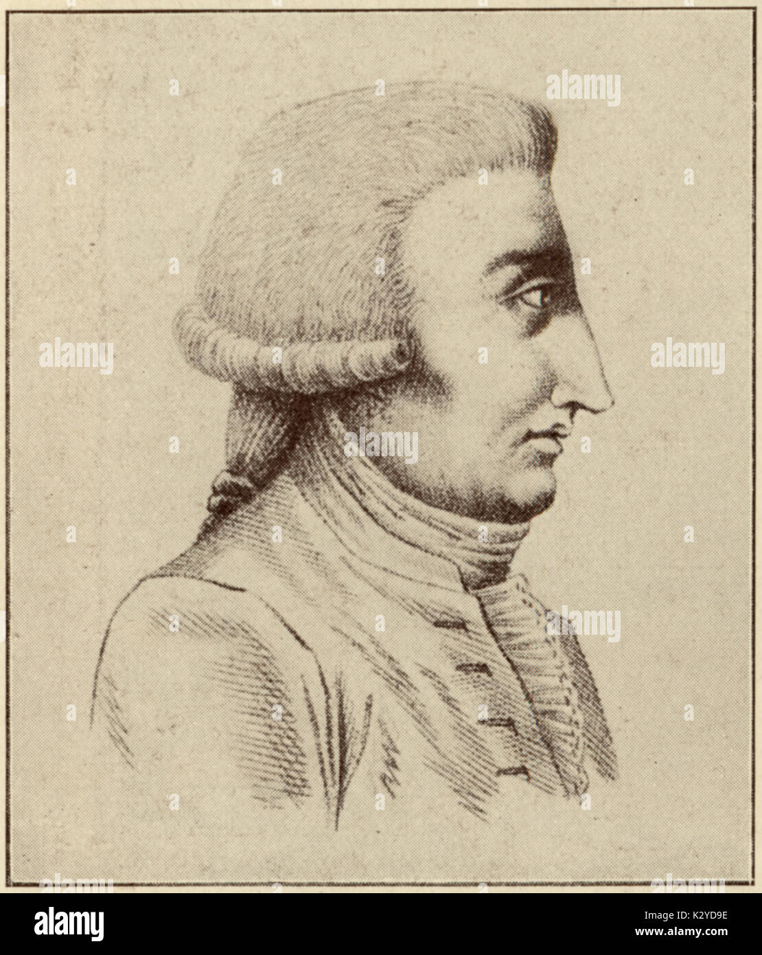 LOCATELLI, Pietro. Italian Violinist and Composer, - profile portrait ...