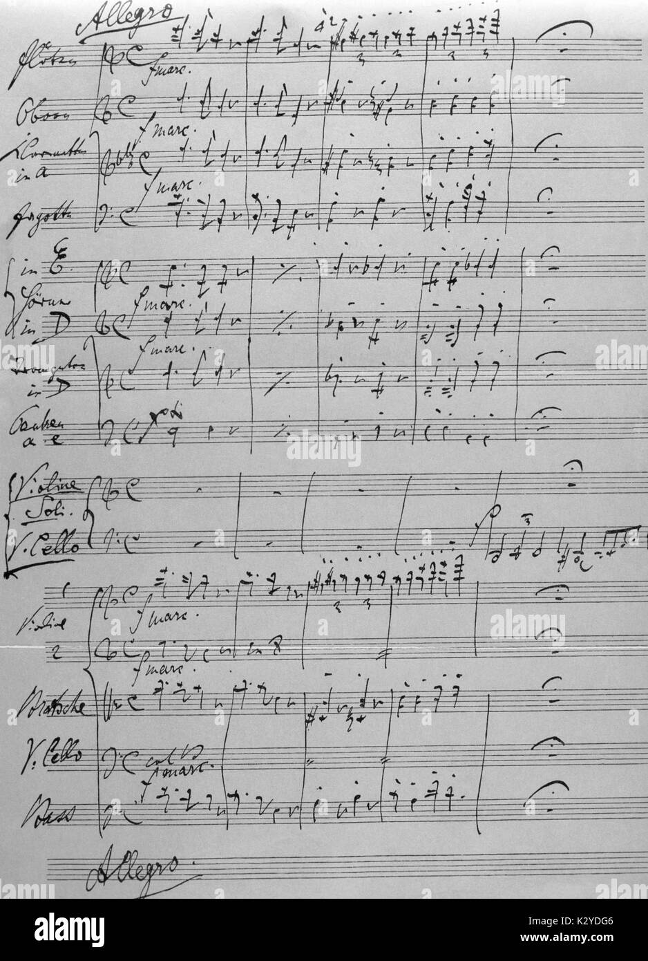 Johannes Brahms - autographed score for the German composer 's 'Double ...