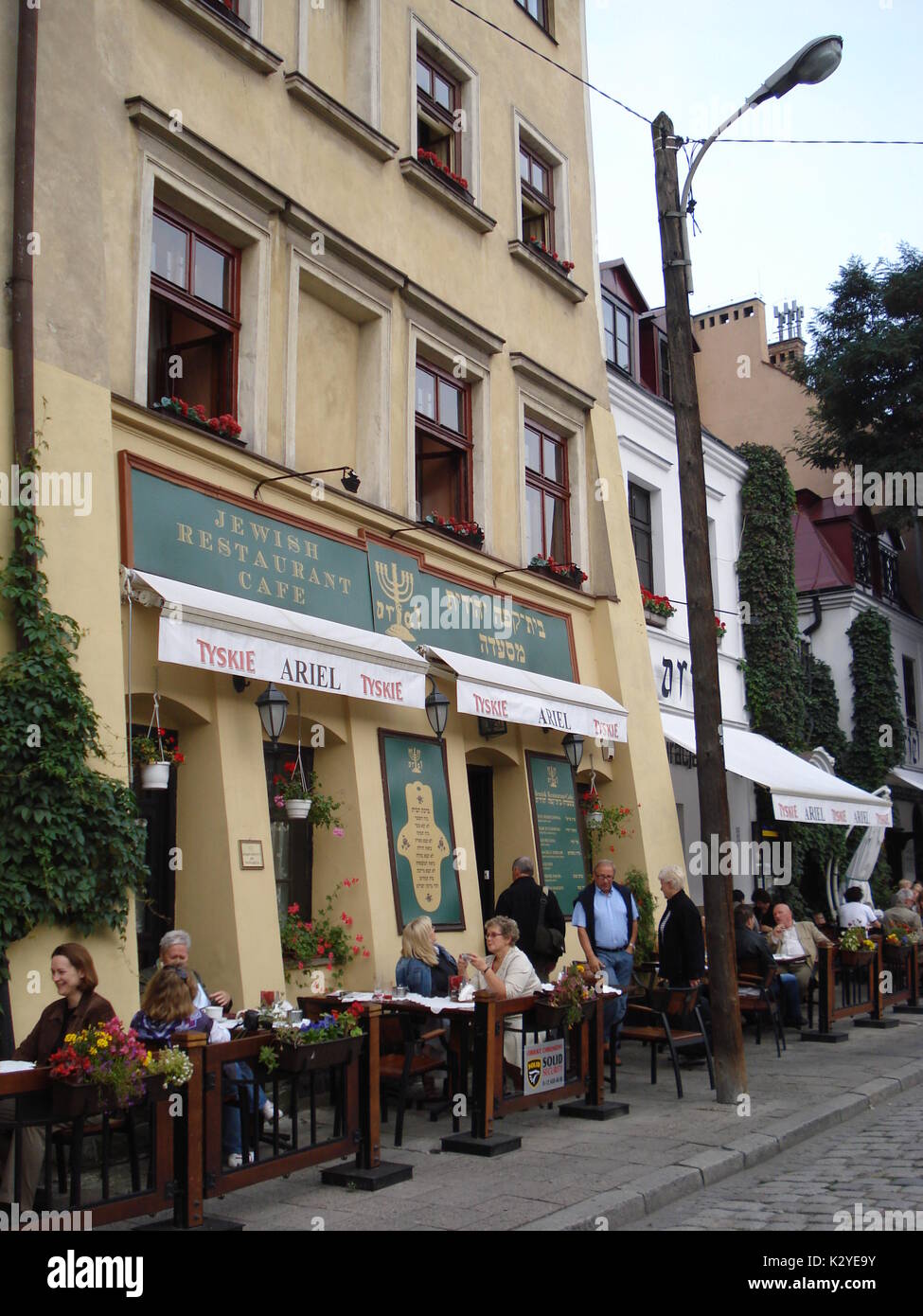 Jewish restaurants in Kazimierz, former yiddish area of Krakow (Poland ...