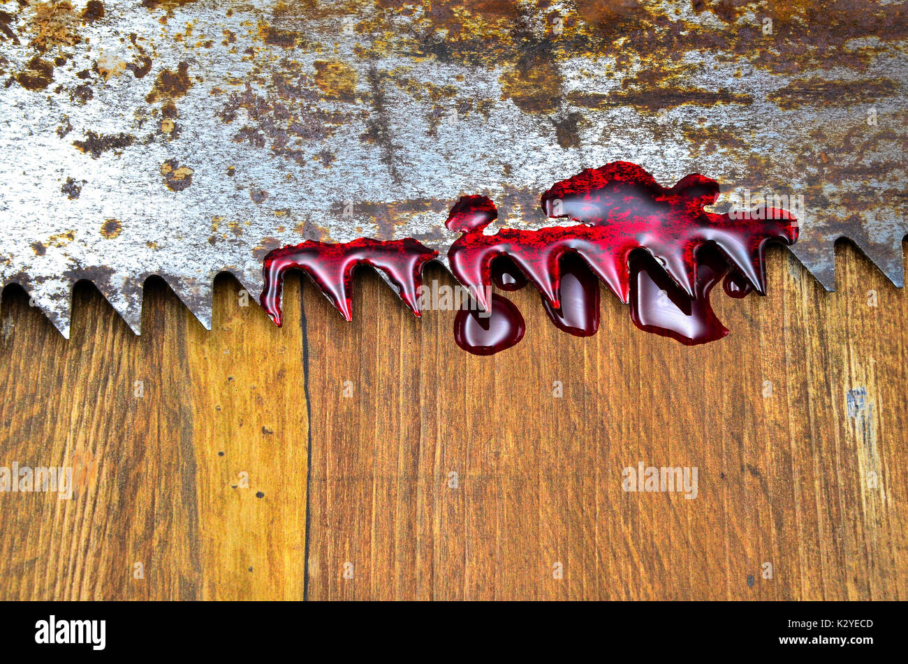 saw with blood Stock Photo - Alamy