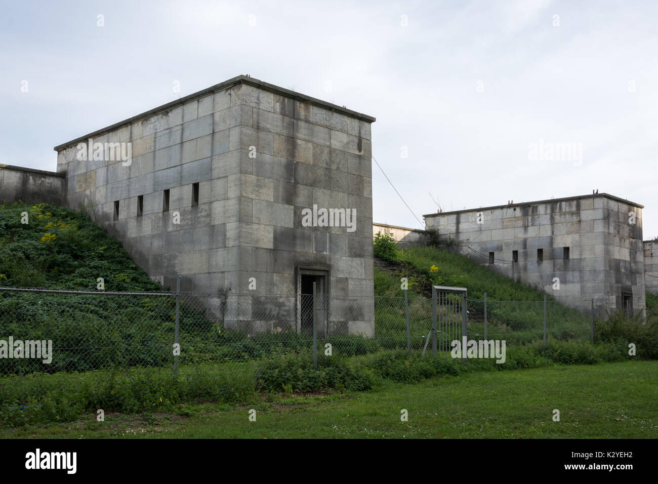 The stone buildings at the zeppelin field in Nuremberg from the side ...