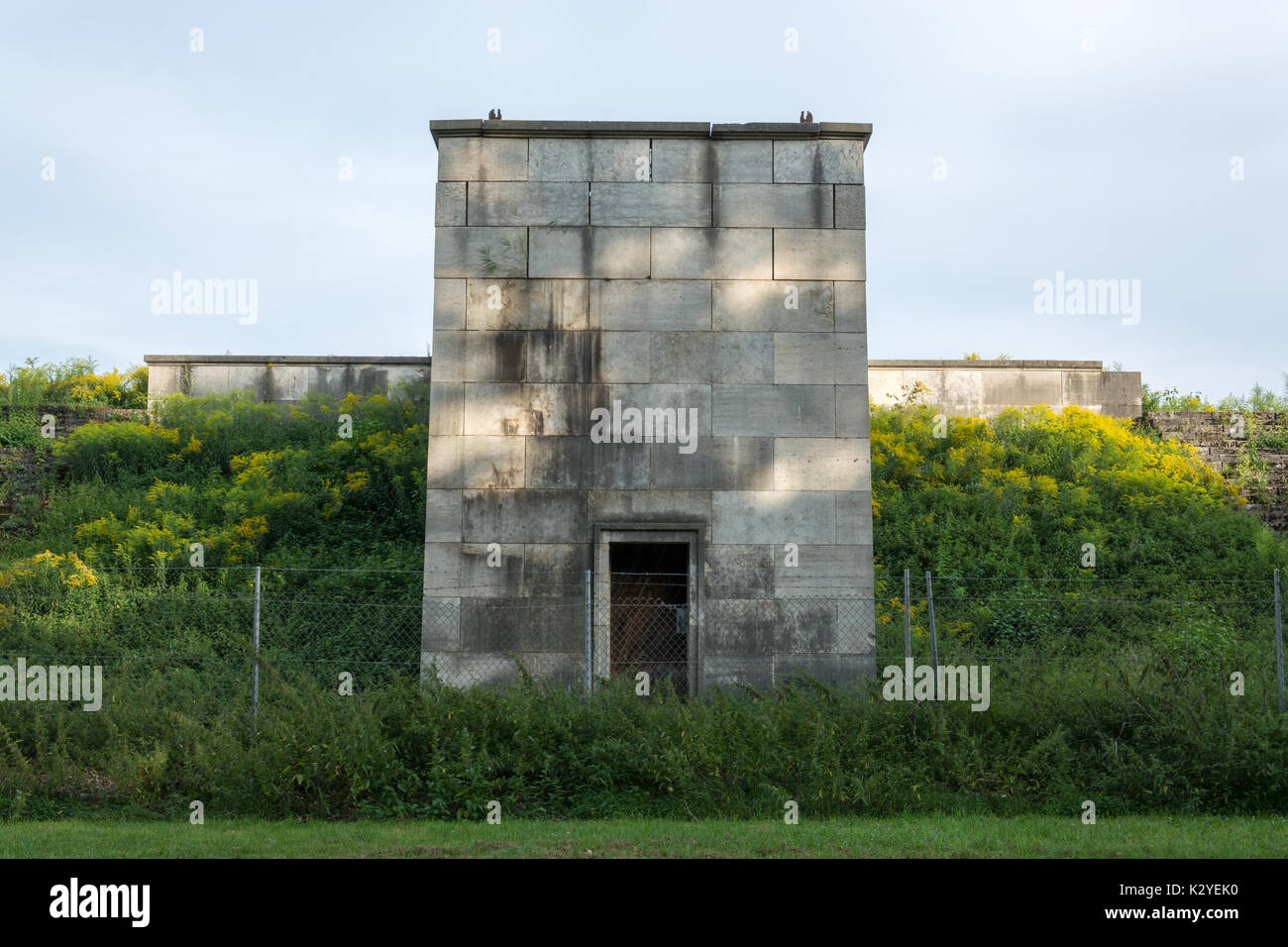 The stone buildings at the zeppelin field in Nuremberg from the front ...