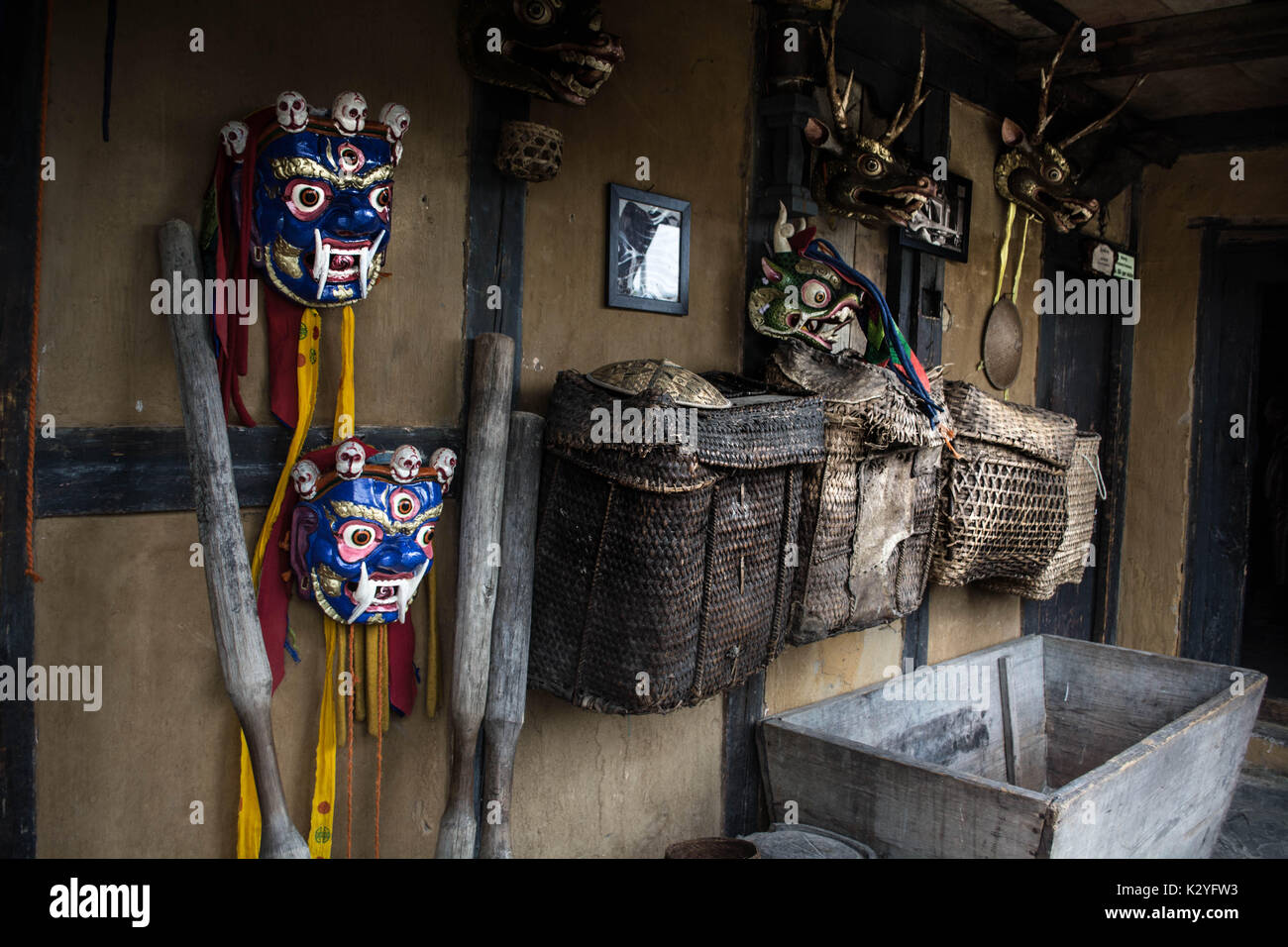 Bhutanese Traditional Home Interiors Stock Photo - Alamy