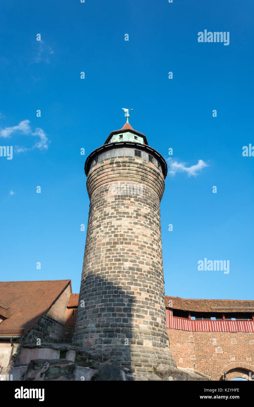 The tower of the castle of Nuremberg in the afternoon sun Stock Photo ...