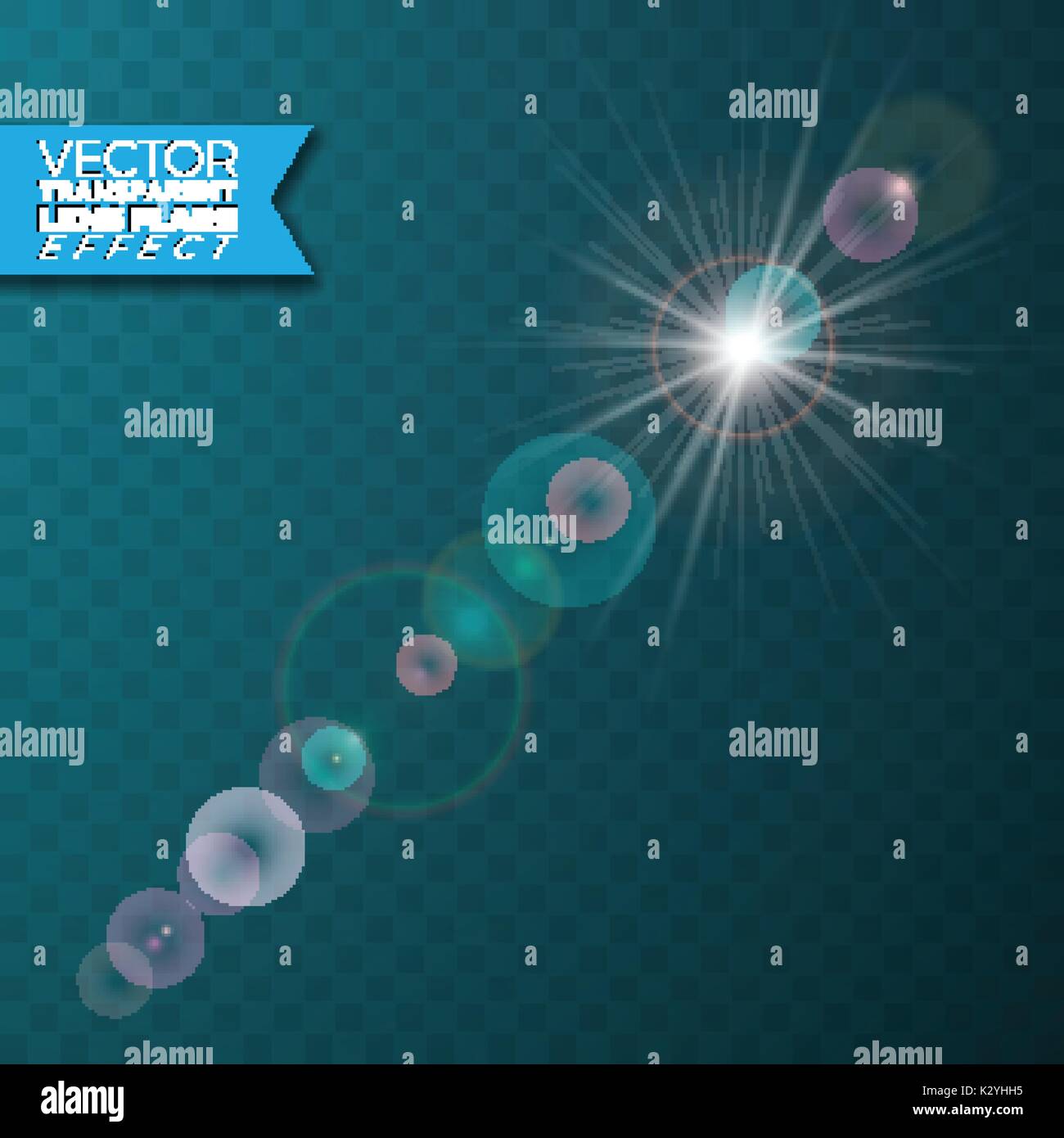 Realistic vector lens flare light effect on transparent background ...