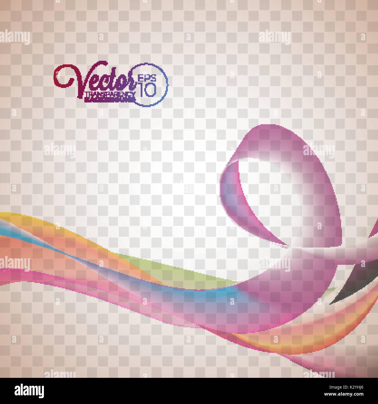 Elegant vector flowing color wave design on transparent background ...