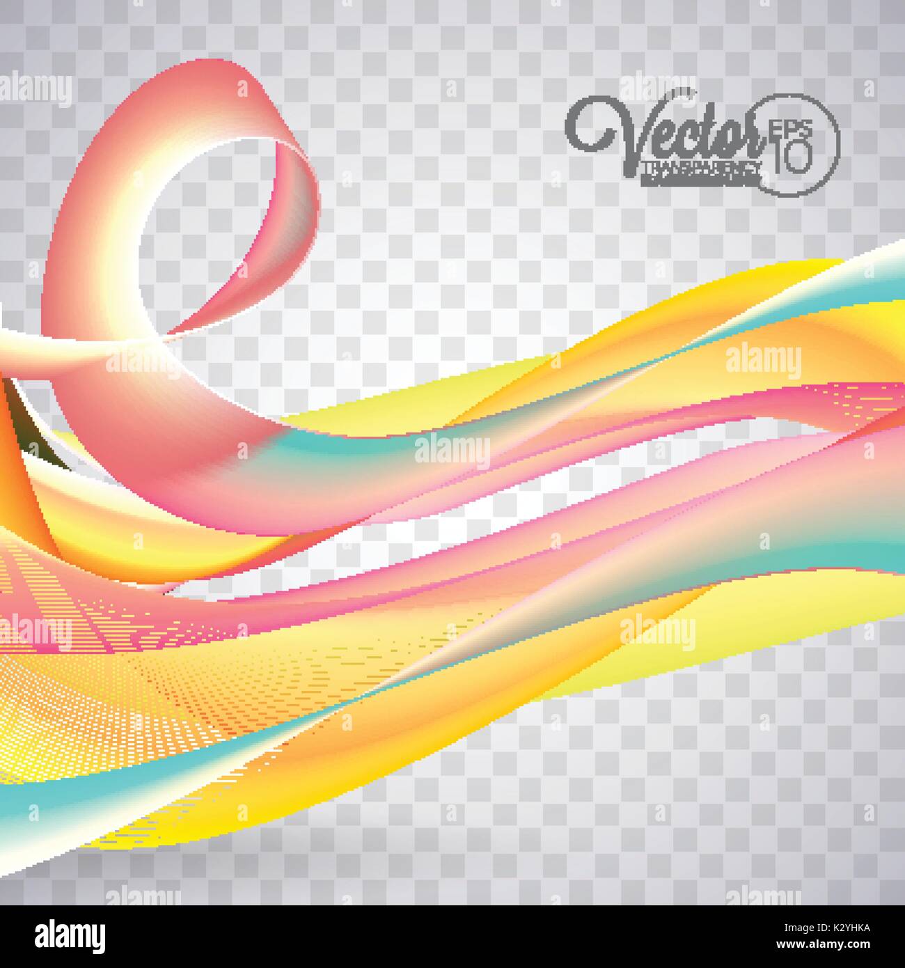 Elegant vector flowing color wave design on transparent background ...