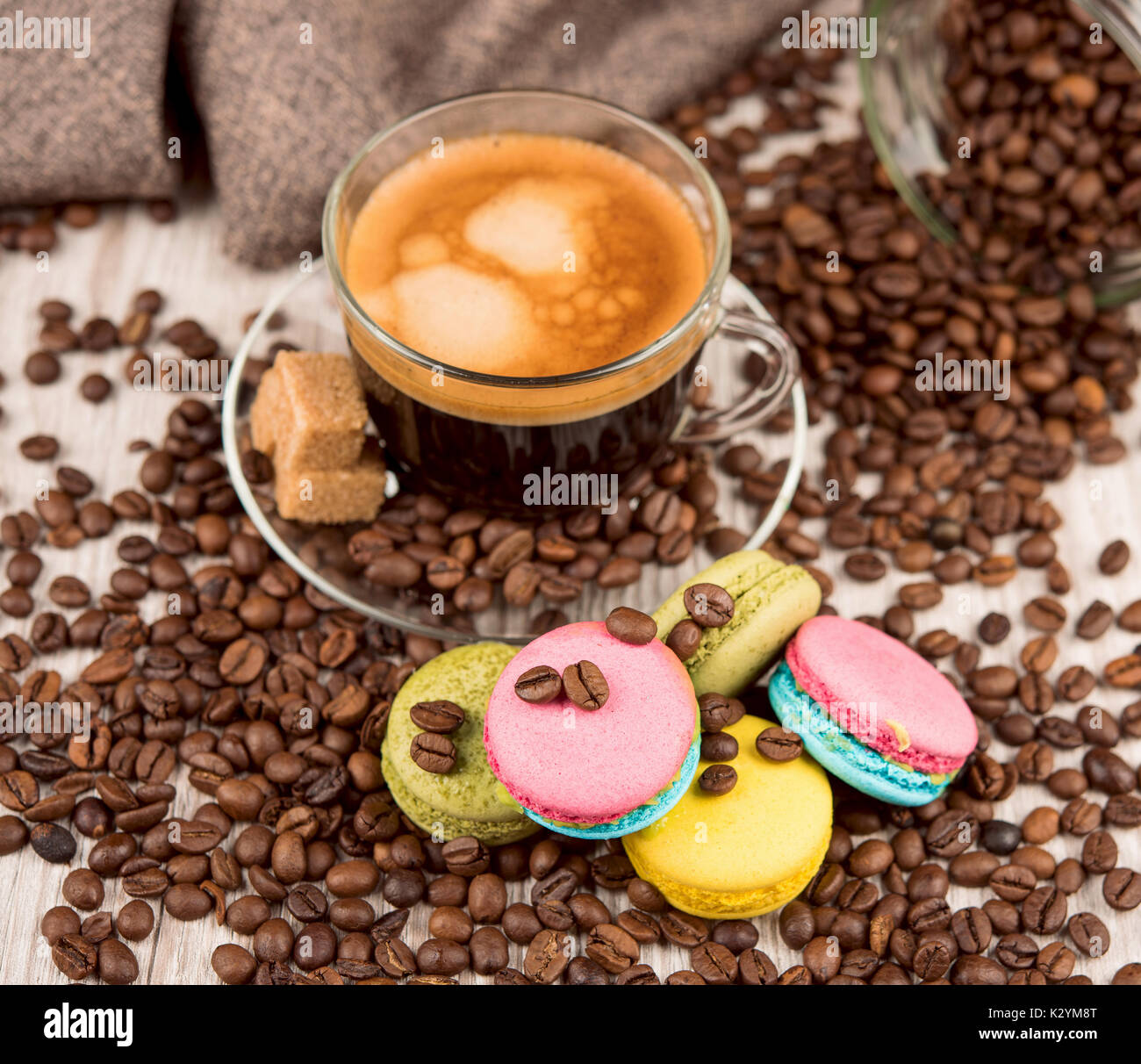 macarons with coffee Stock Photo - Alamy